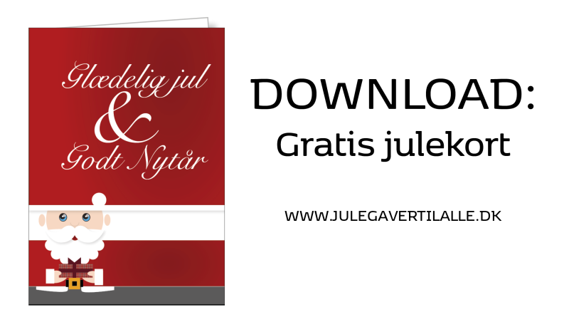 PRINT SELV: Julekort med julemanden | Julegaver