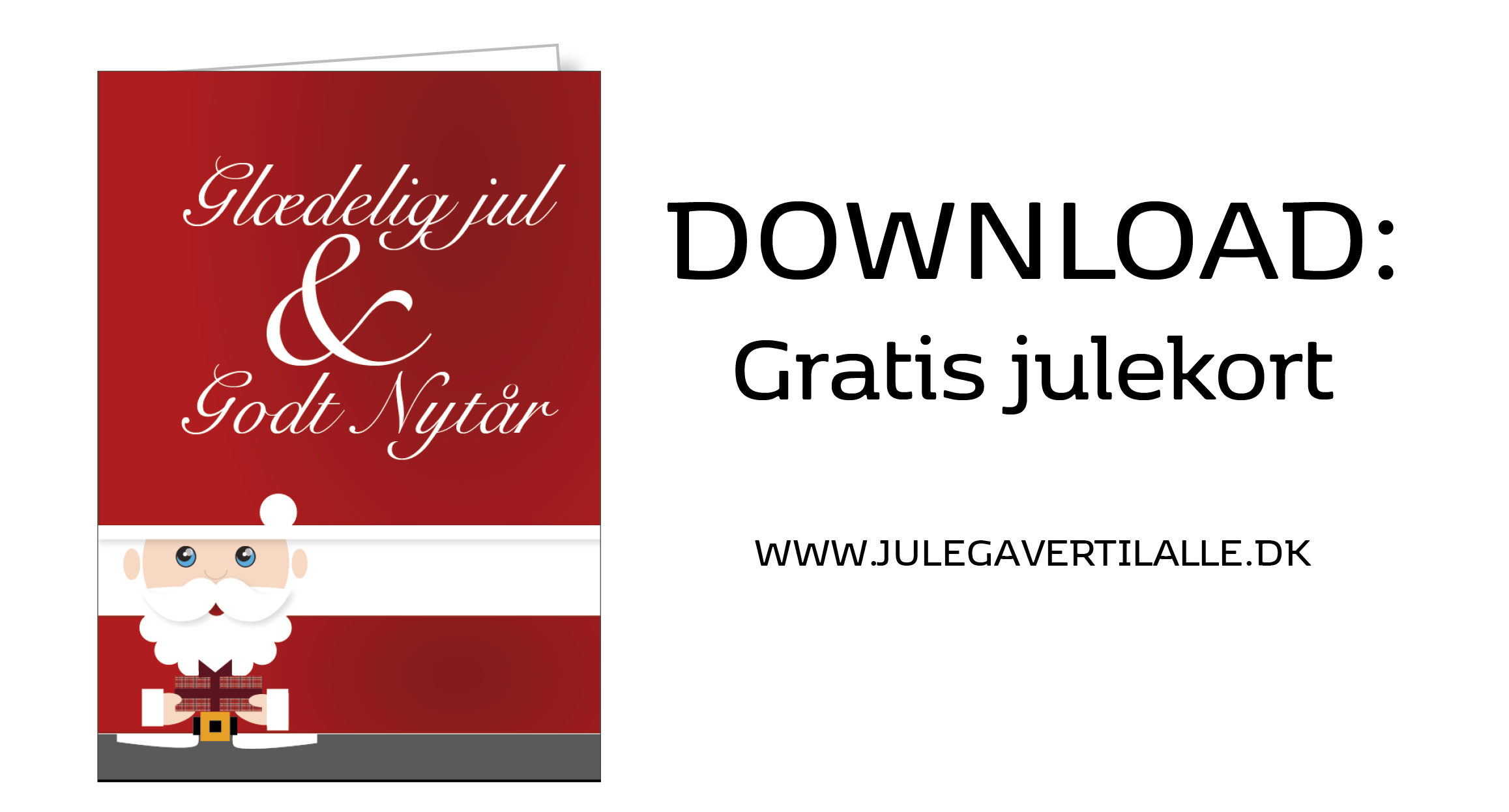 PRINT SELV: Julekort med julemanden - Julegaver til alle